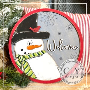 Snowman Round Sign, SVG, Digital File, Laser File - Etsy