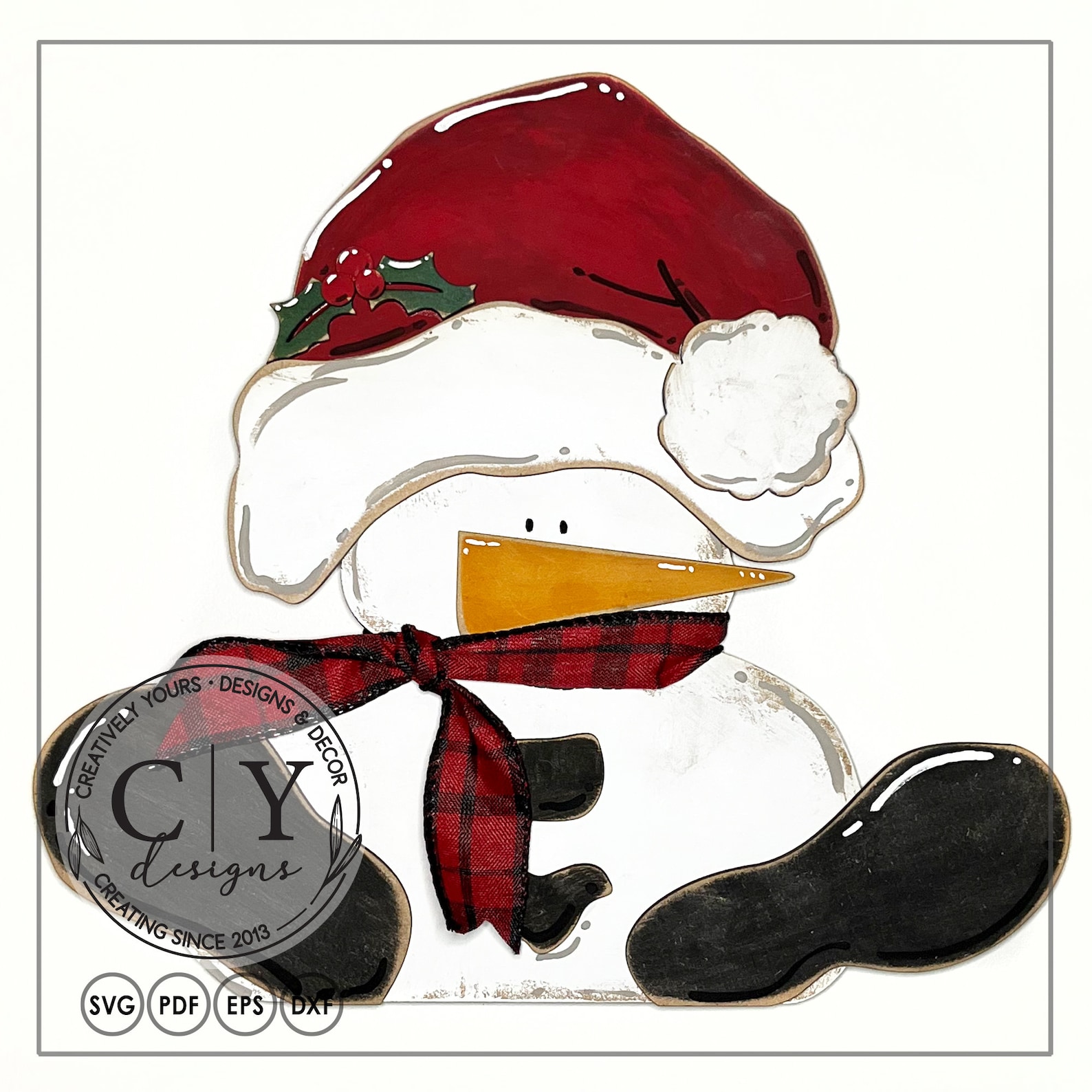 Snowman Santa Hat Shelf Sitter SVG Digital File Laser File - Etsy