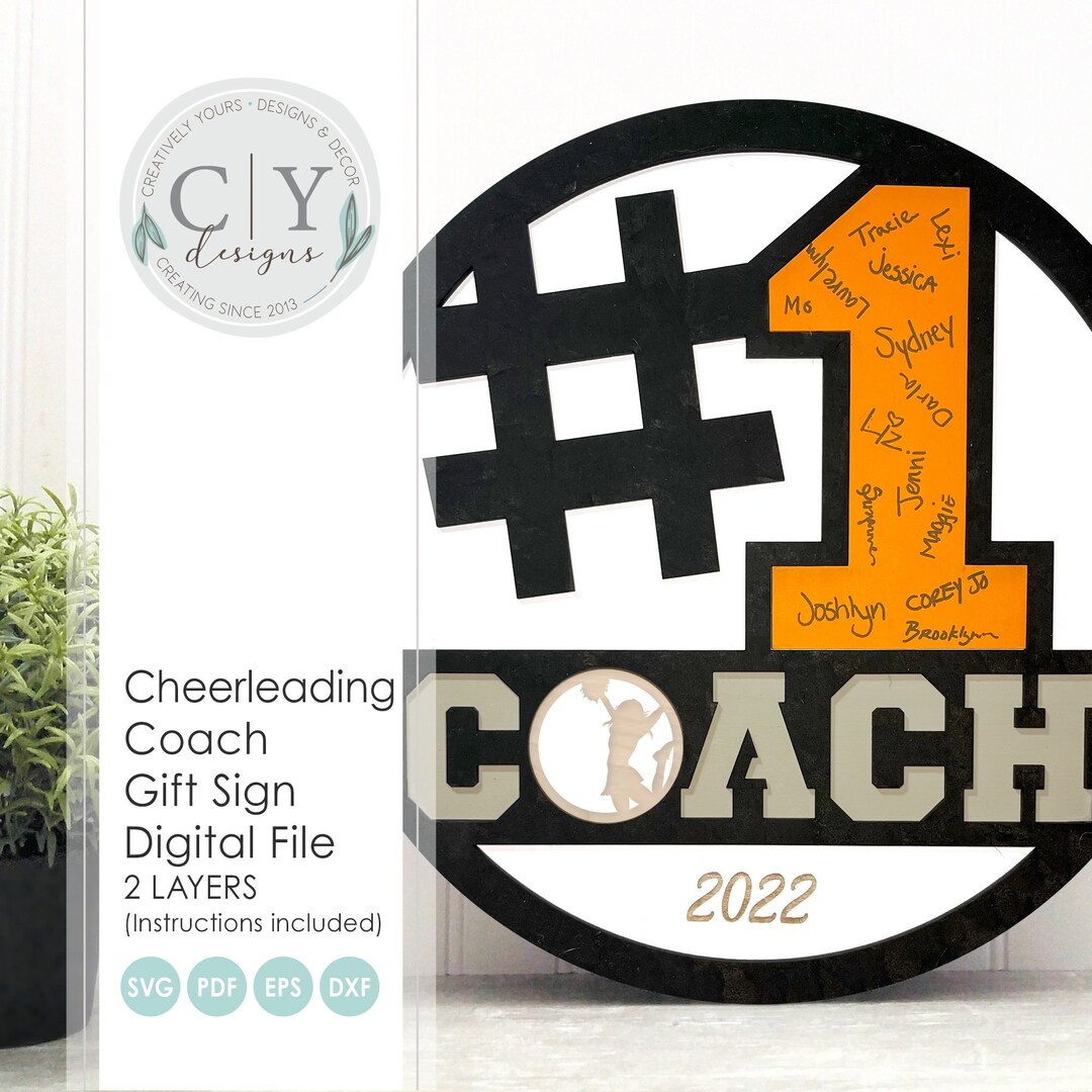 Cheerleading Coach Autograph Sign, SVG Digital File, Laser File - Etsy
