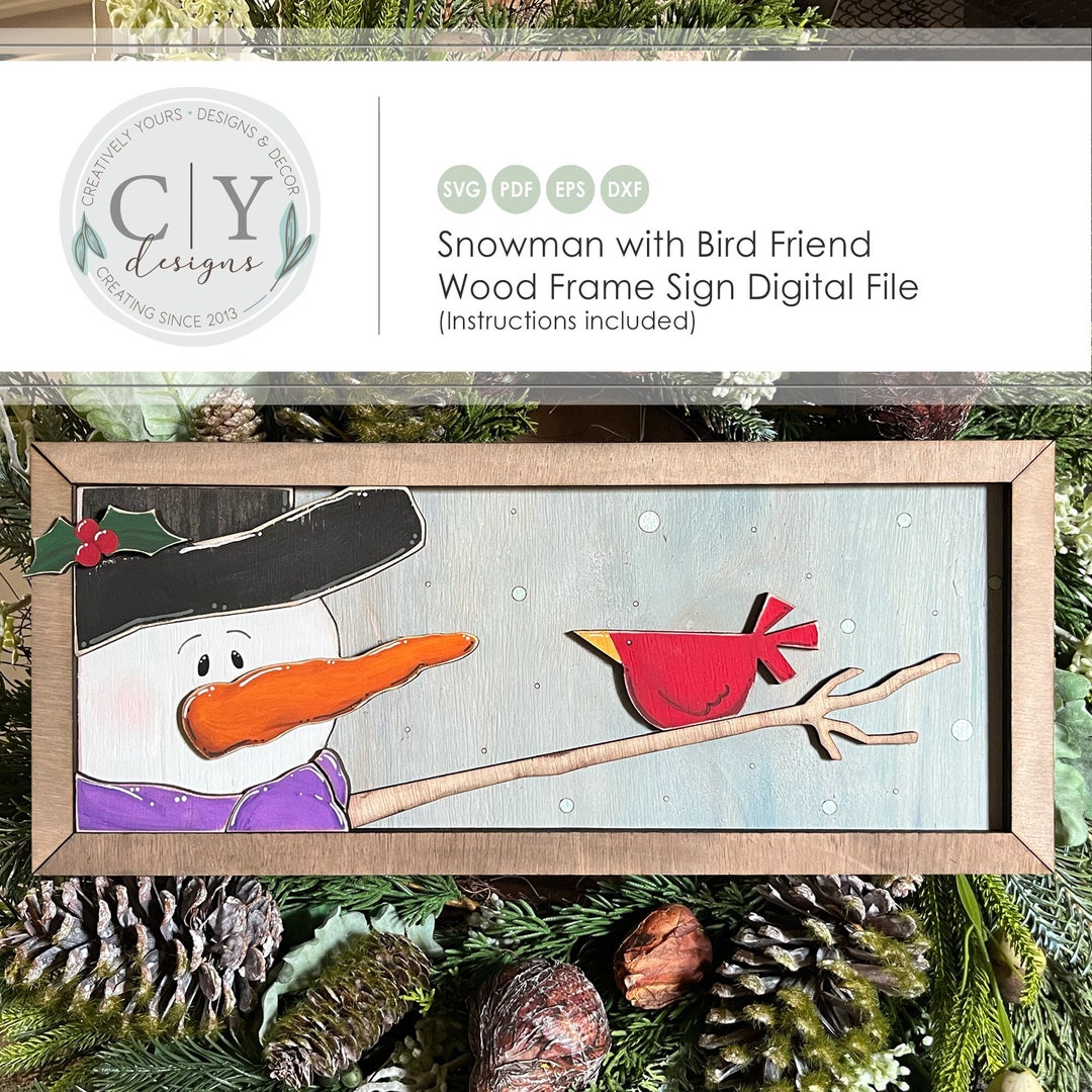 Snowman Sign SVG, Digital File, Laser File - Etsy