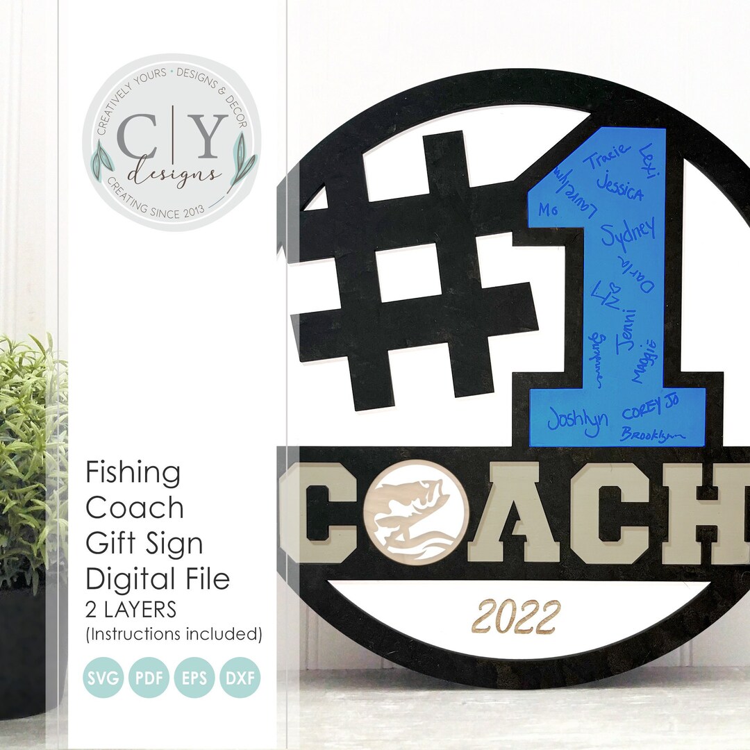 Fishing Coach Autograph Sign, SVG Digital File, Laser File - Etsy