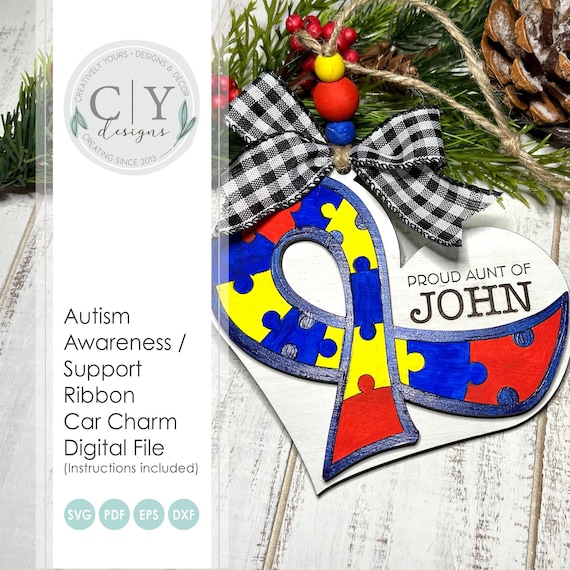 Autism Car Charm SVG Digital File Laser File - Etsy