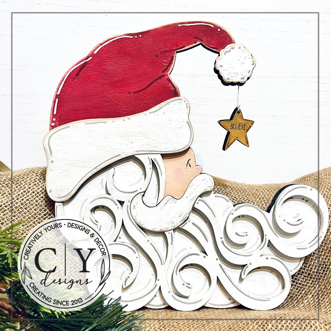Santa Moon Shelf Sitter SVG Digital File Laser File - Etsy