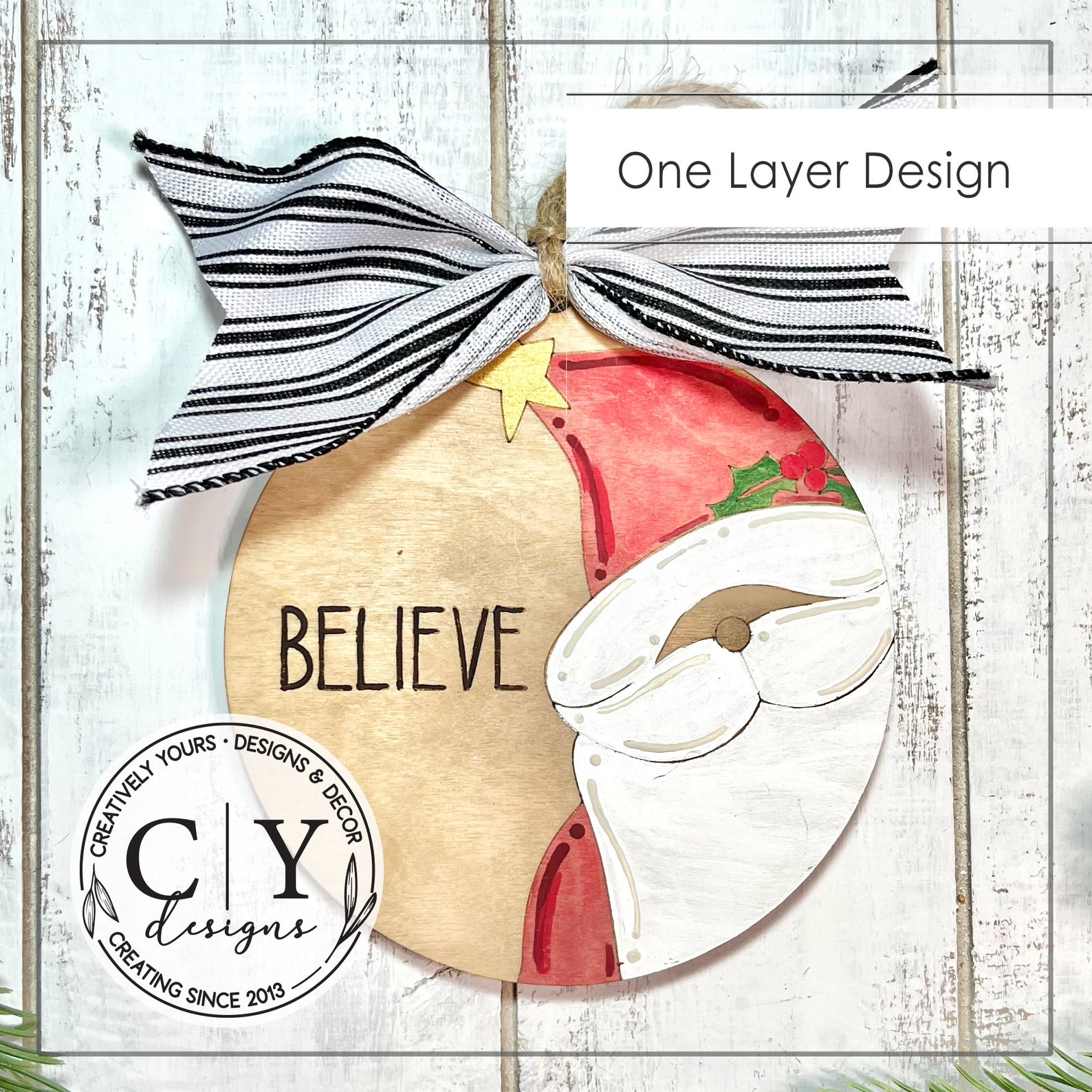 Santa Believe Ornament SVG, Digital File, Laser File - Etsy