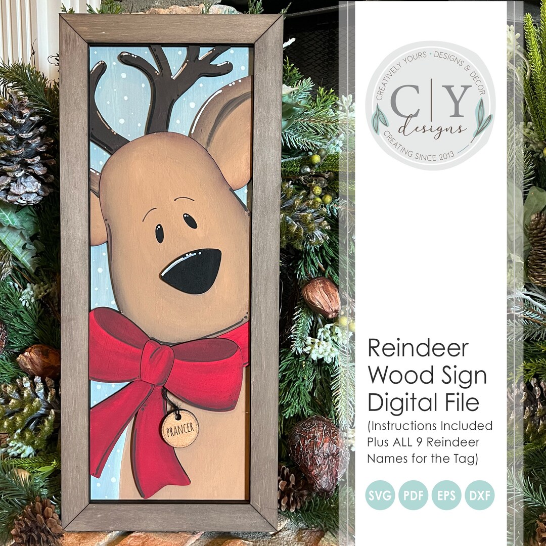 Reindeer Wood Sign SVG, Digital File, Laser File - Etsy