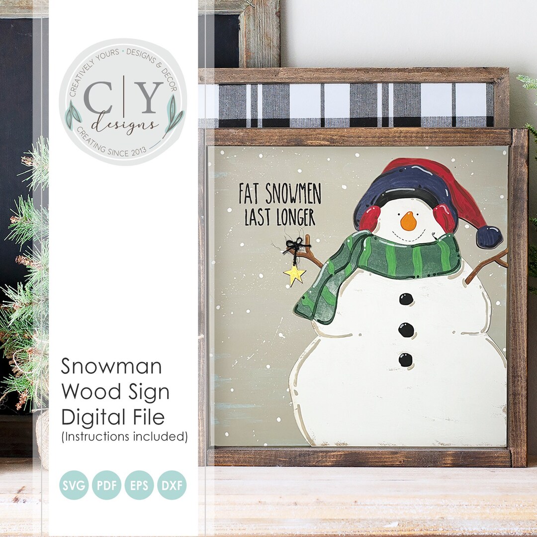 Snowman Sign SVG, Digital File, Laser File - Etsy