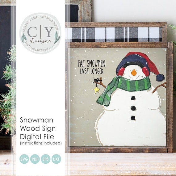 Snowman Sign SVG Digital File Laser File - Etsy
