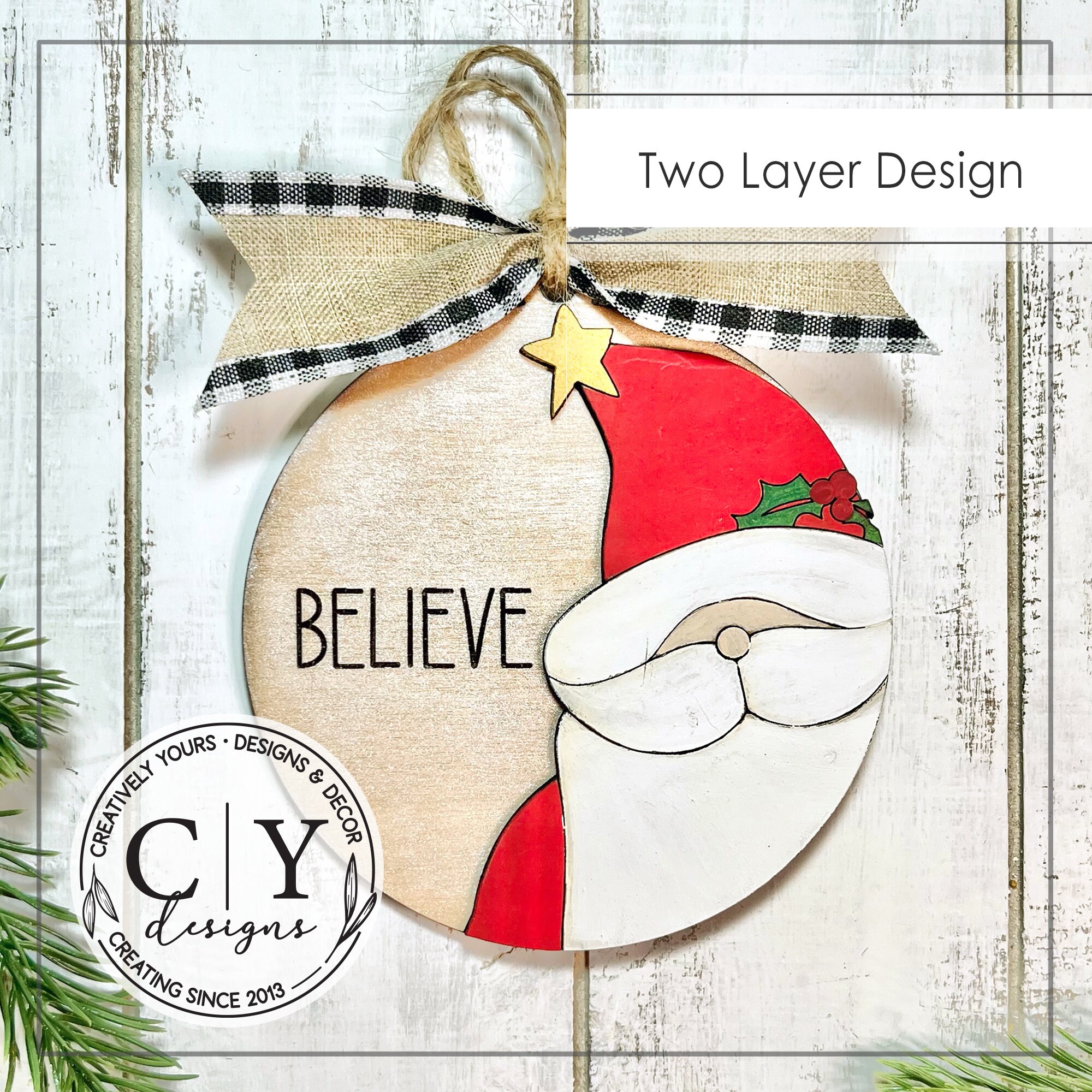 Santa Believe Ornament SVG Digital File Laser File - Etsy