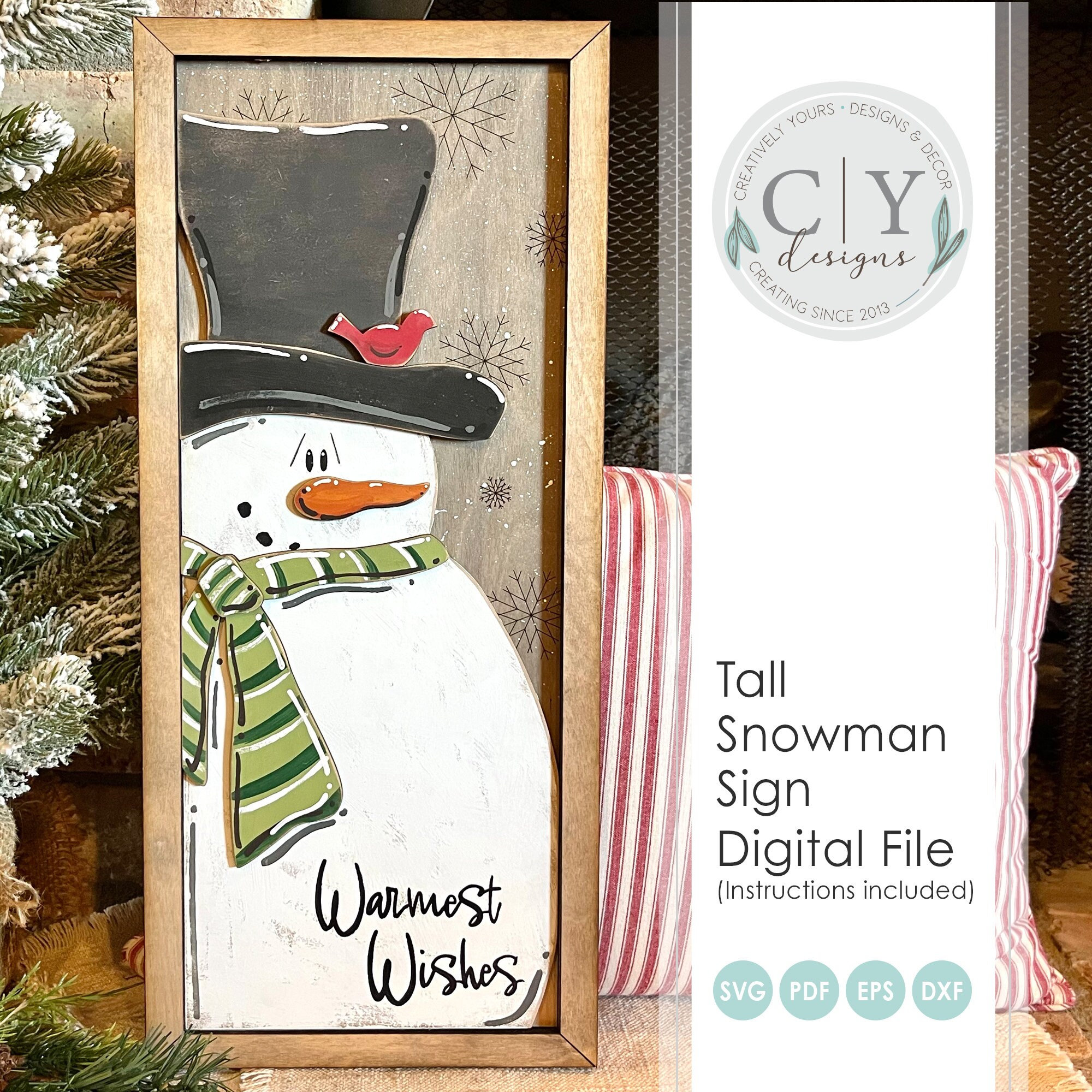 Snowman Sign SVG Digital File Laser File - Etsy