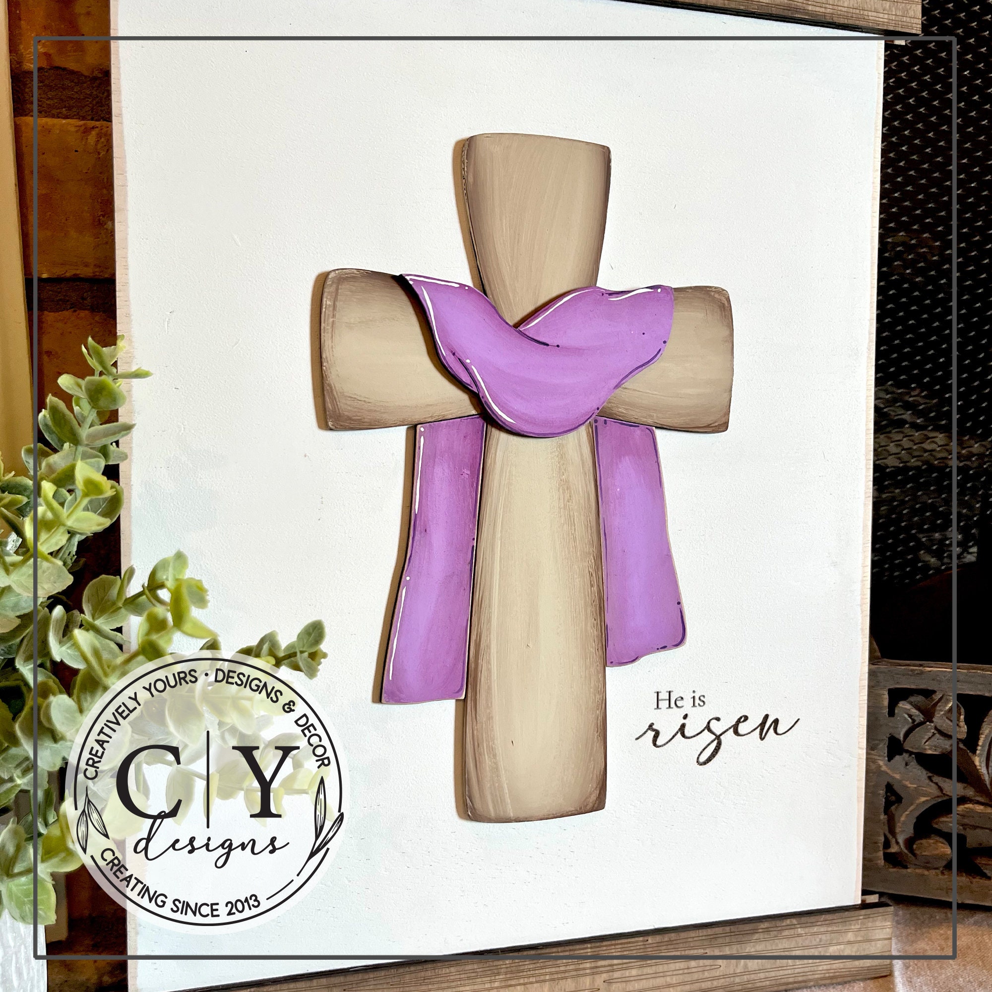 He is Risen Easter Cross SVG, Wood Sign, Digital File, Laser File - Etsy