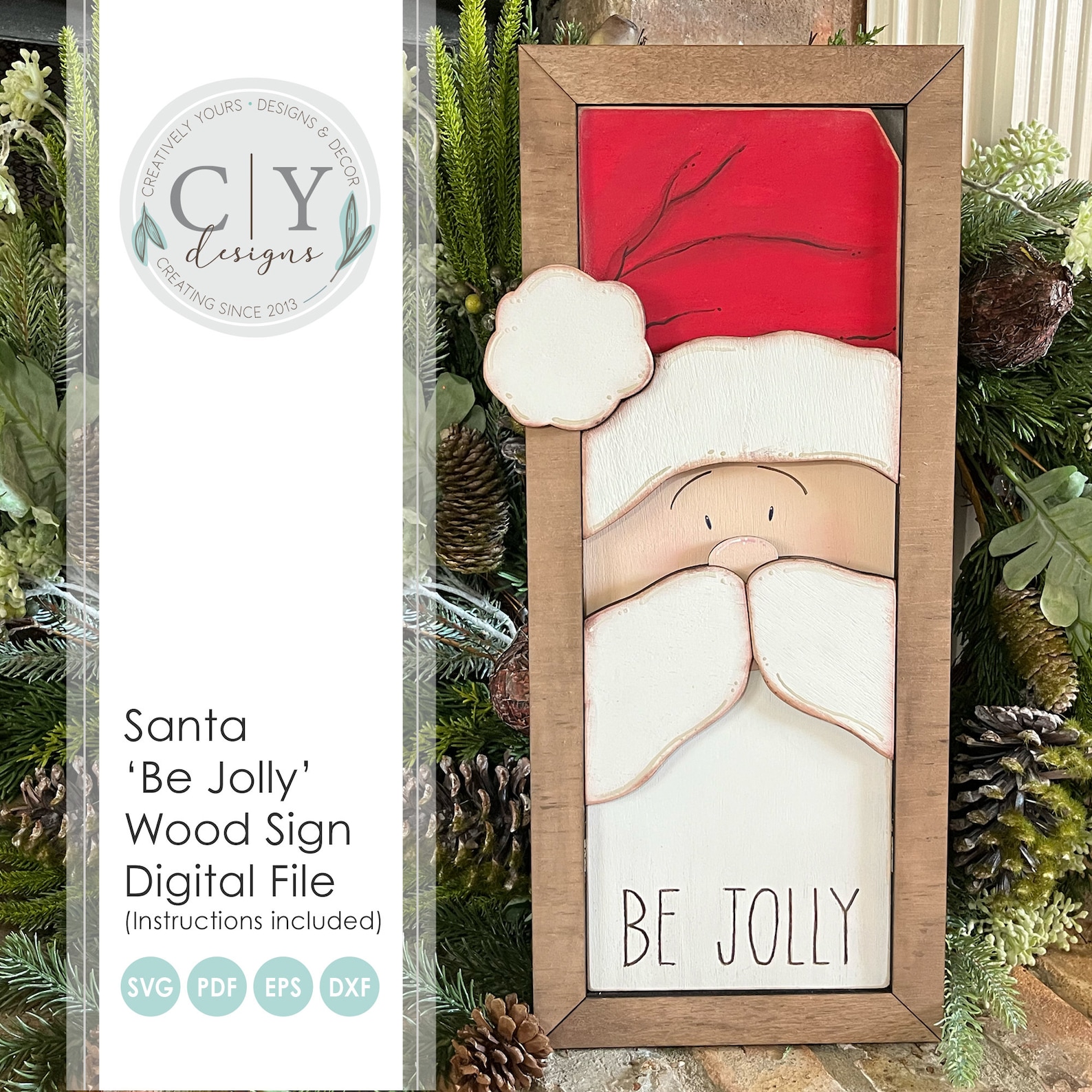 Santa Be Jolly Wood Sign SVG, Digital File, Laser File - Etsy