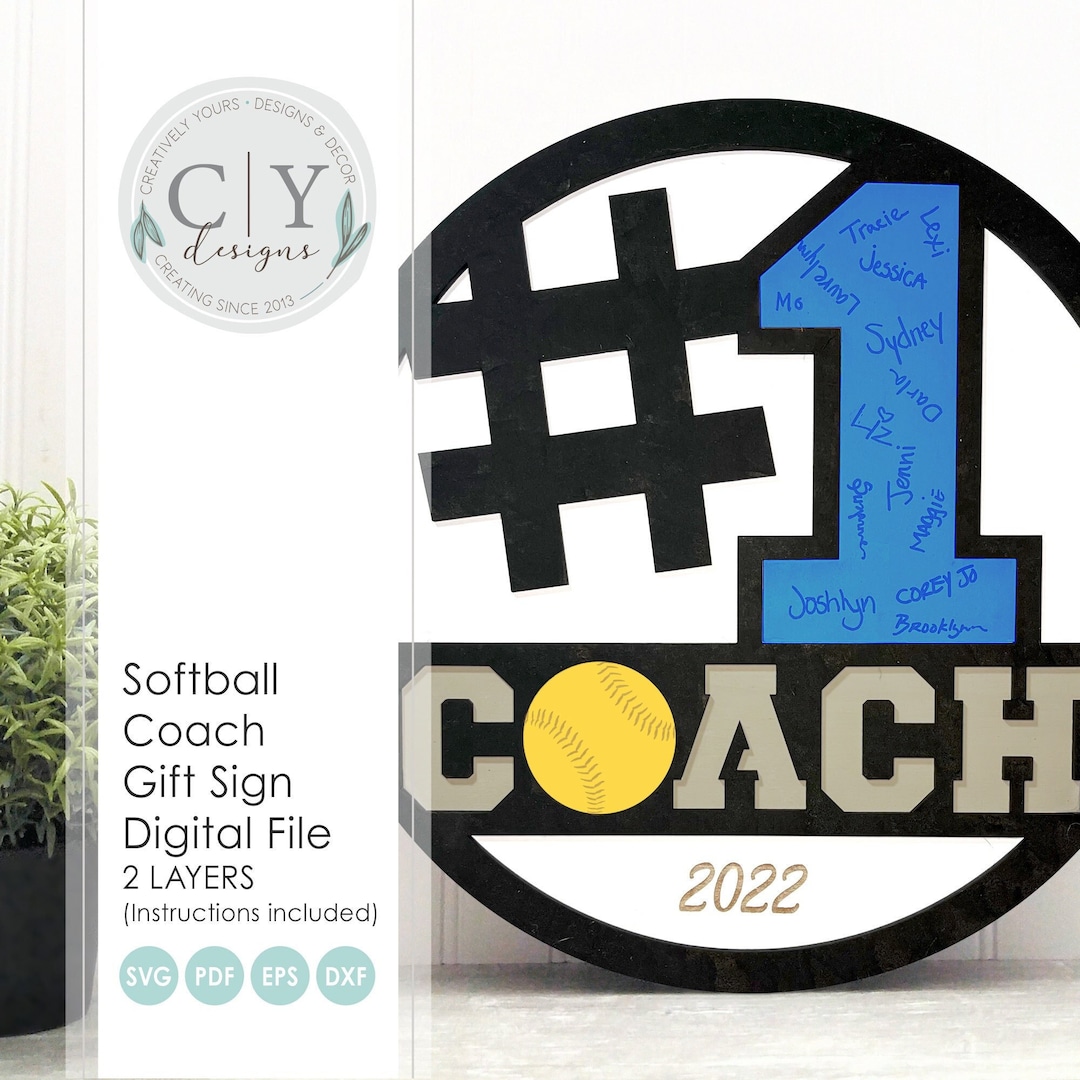 Softball Coach Autograph Sign, SVG Digital File, Laser File - Etsy