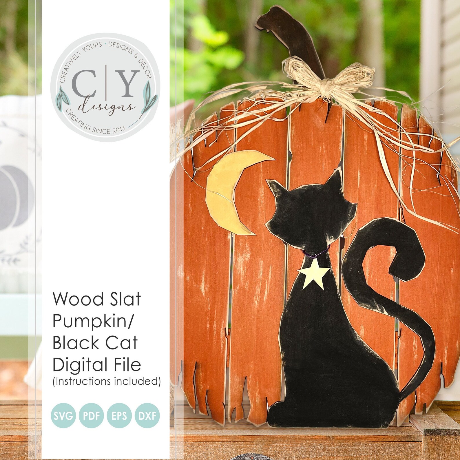 Fall Pumpkin & Black Cat SVG, Digital File, Laser File - Etsy