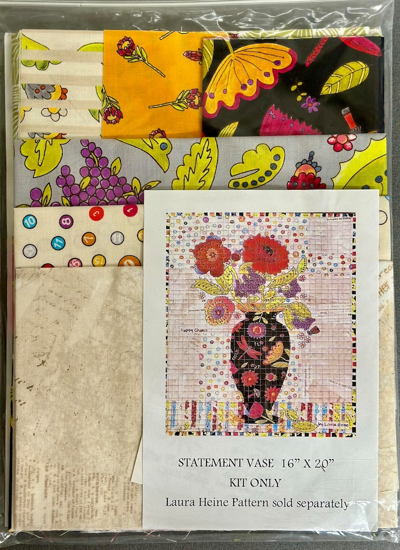 Statement Vase~ Collage KIT ONLY for Laura Heine Pattern, Kit Also ...