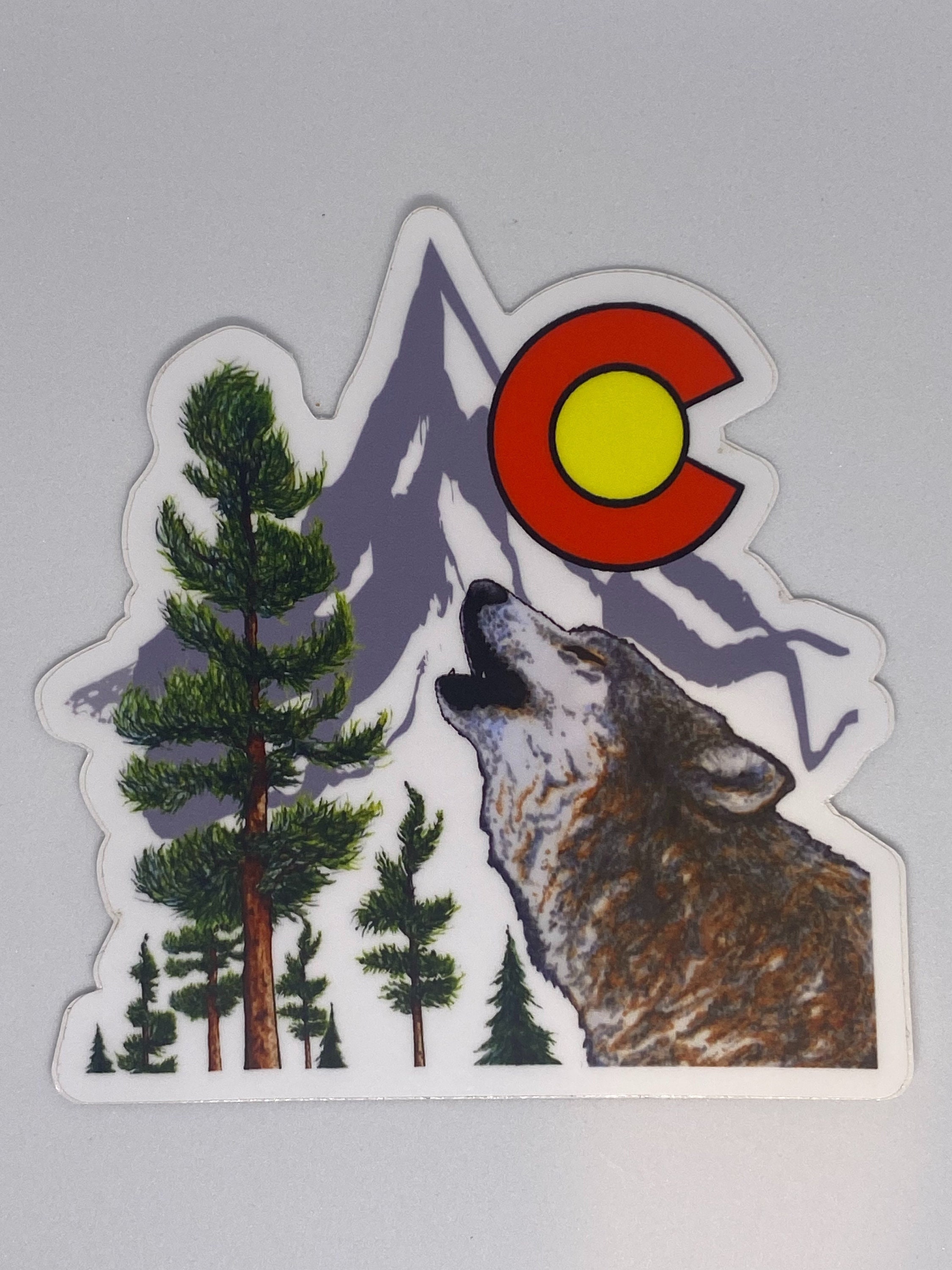 Colorado Wolf Mountain Sticker Decal - Etsy