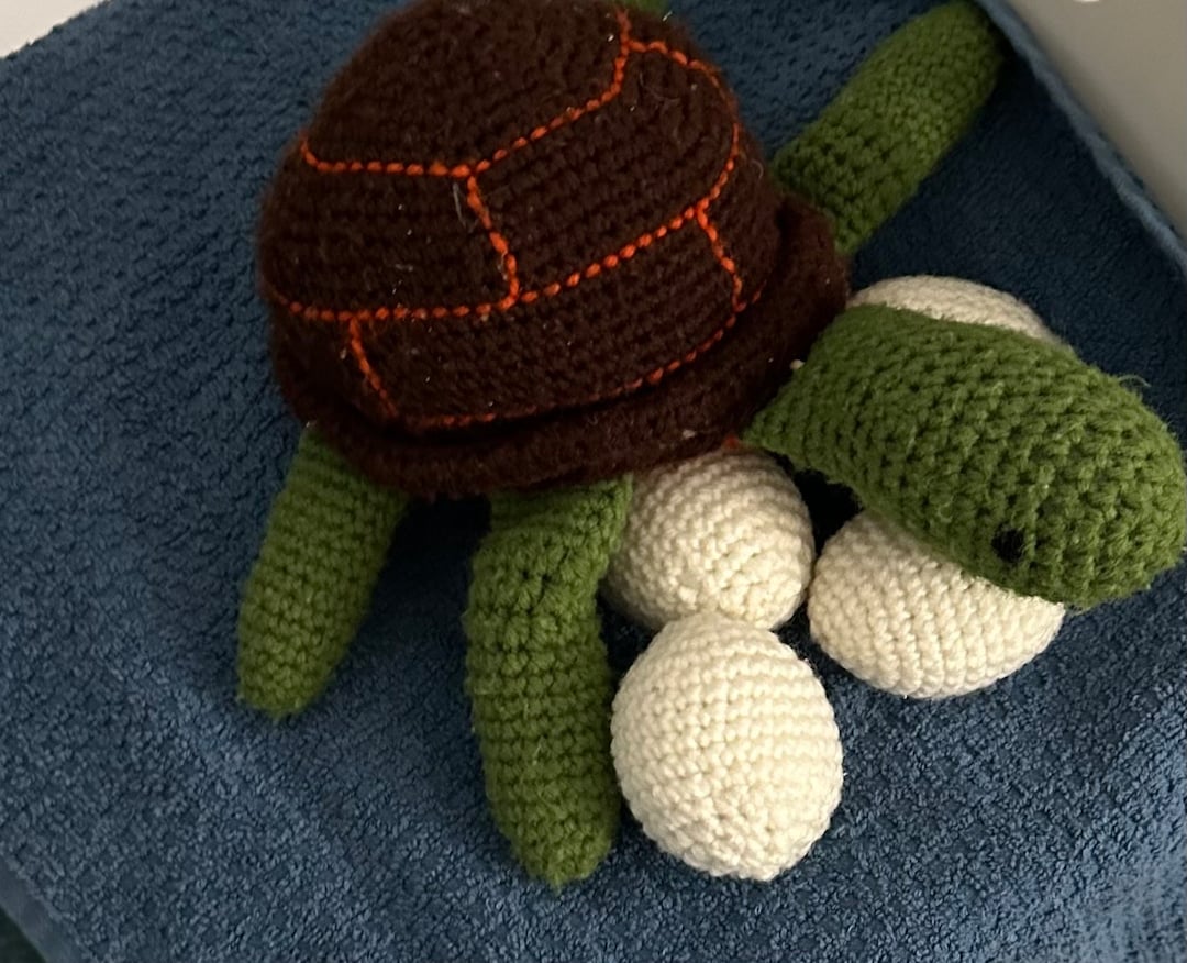 Plush Green Sea Turtle Stuffed Animal With Eggs - Etsy