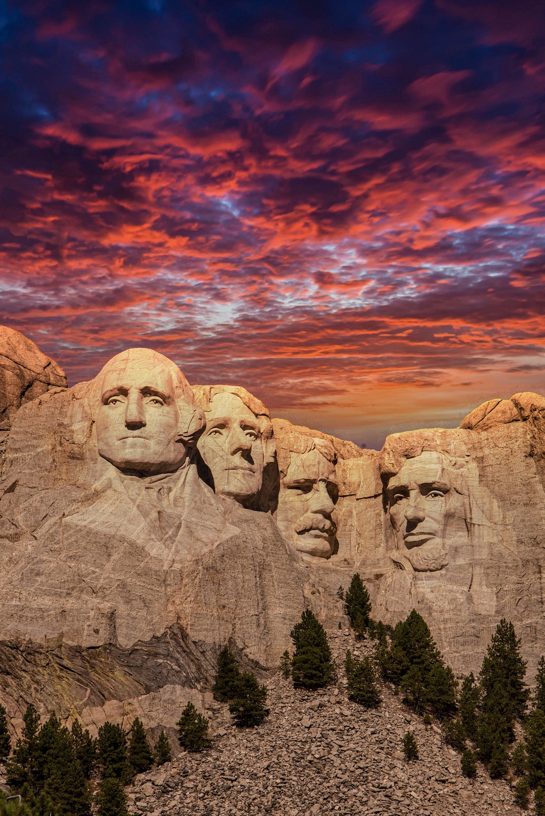 Portrait Mount Rushmore Sunset Digital Photo Download up to 30 X 40 - Etsy