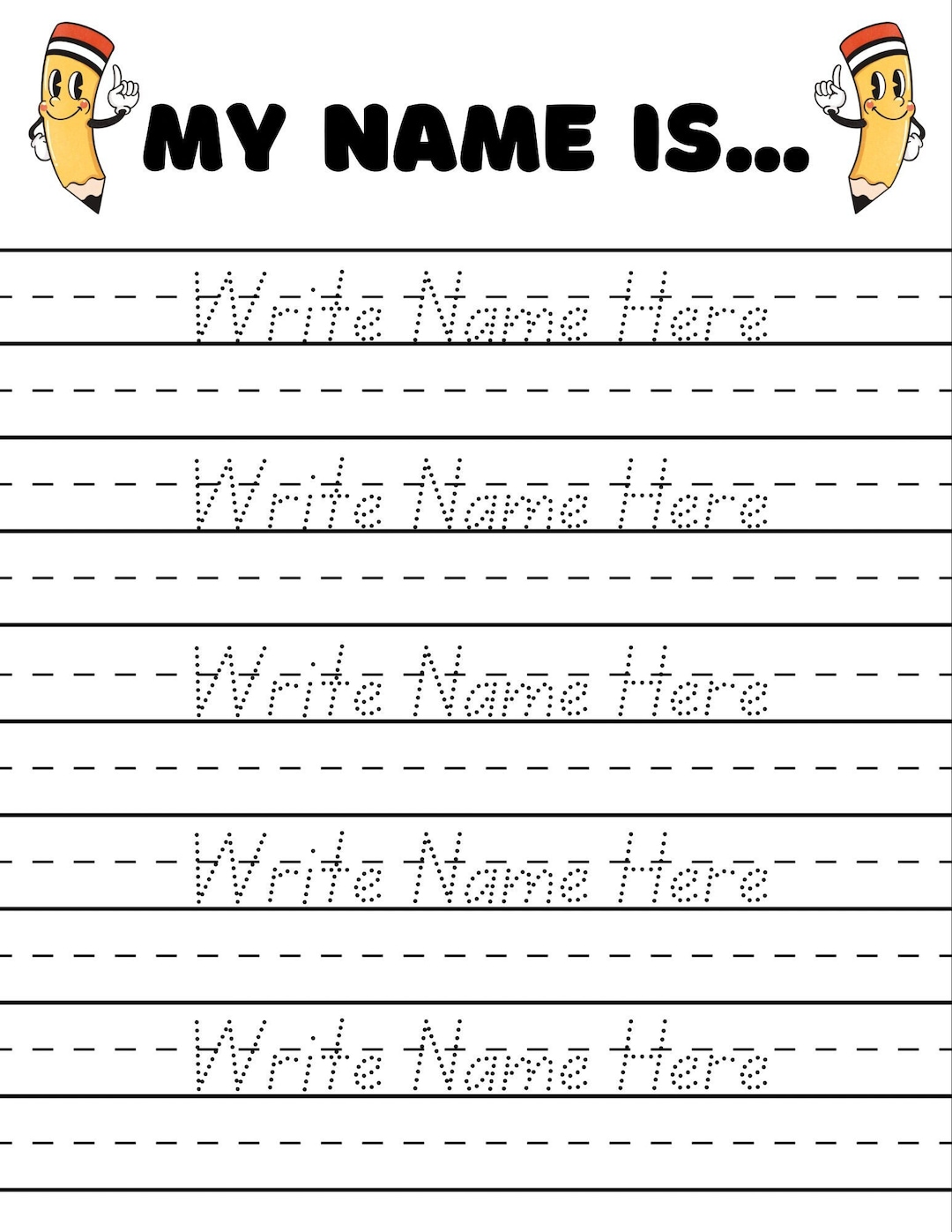 Name Tracing Sheet | Printable | Toddlers | Education | Canva - Etsy