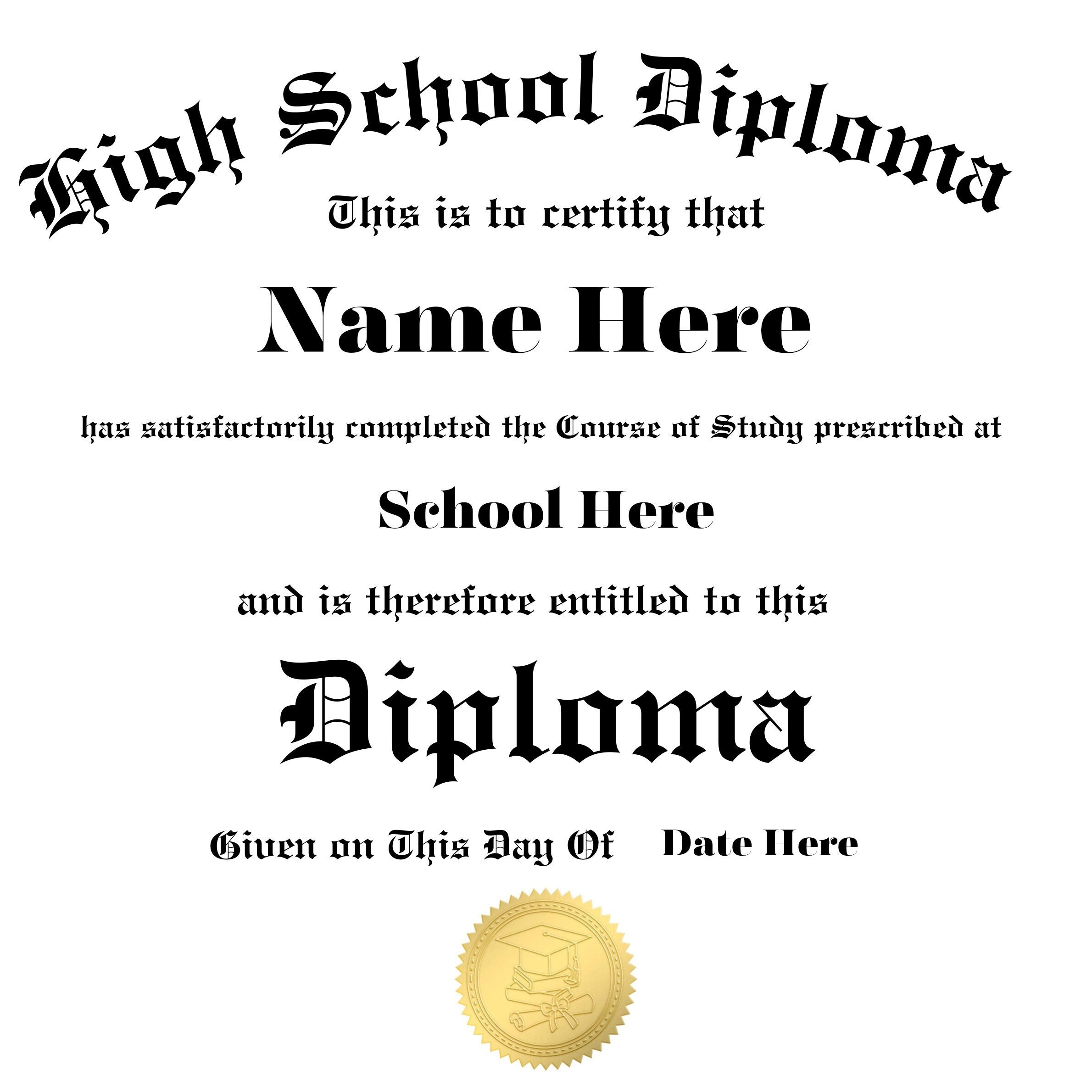 Diploma Template | Canva Editable - Etsy
