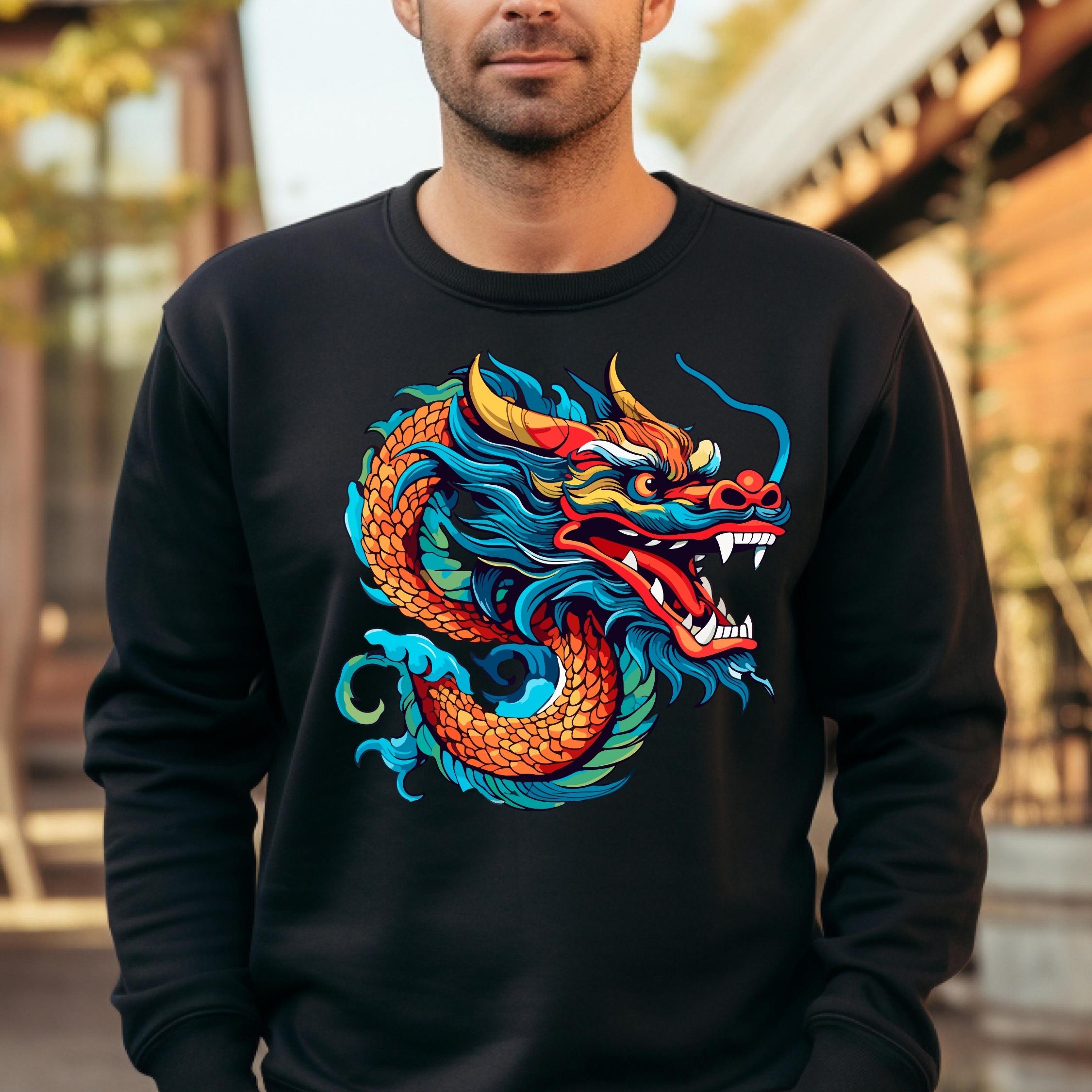 Asian Dragon DTF Transfer, Mens Streetwear Design, Vibrant Color ...