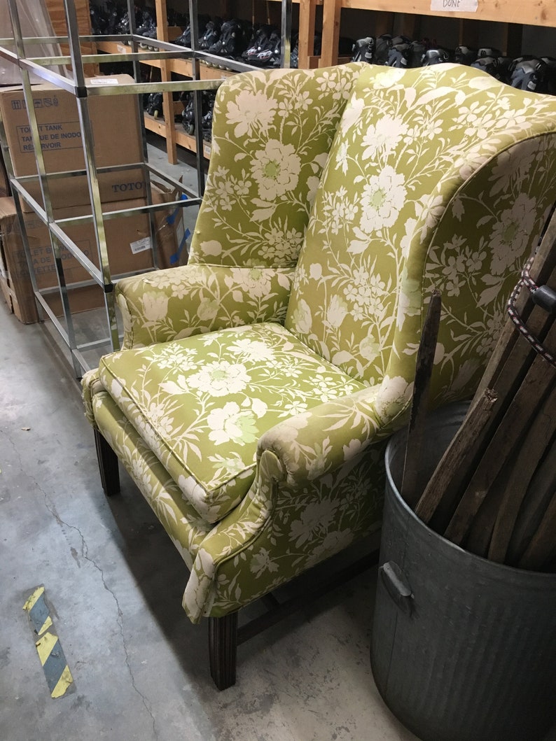 Pair of Wingback Mohair Blue/green Chairs - Etsy