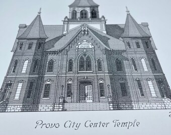 Provo City Center Temple Line Drawing - Etsy