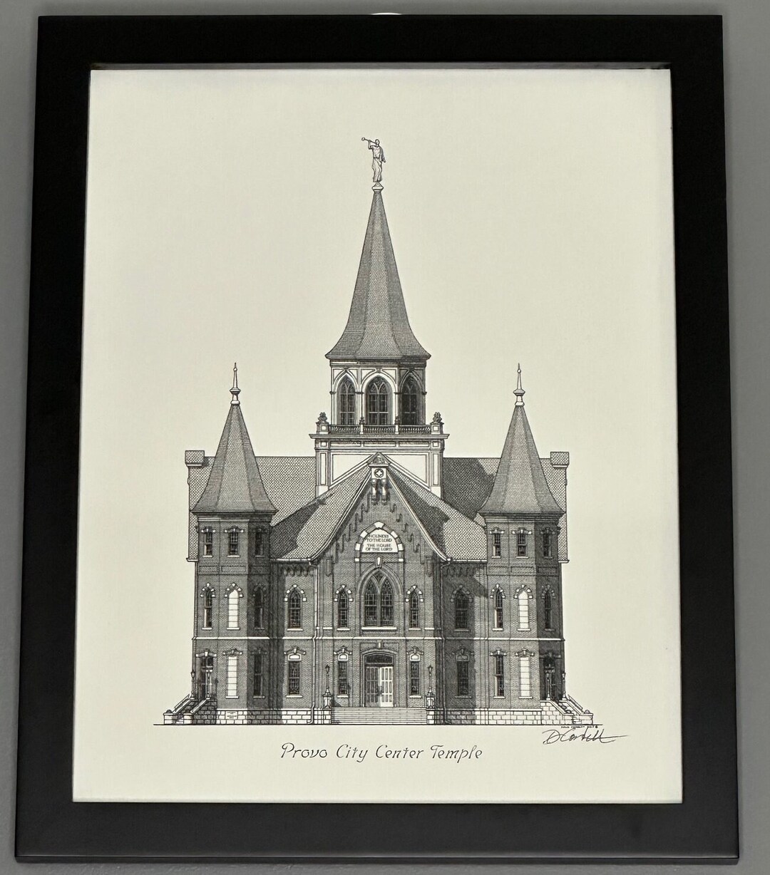 Provo City Temple Print – Pen & Ink Drawing on Linen Cardstock, 8×10 / ...