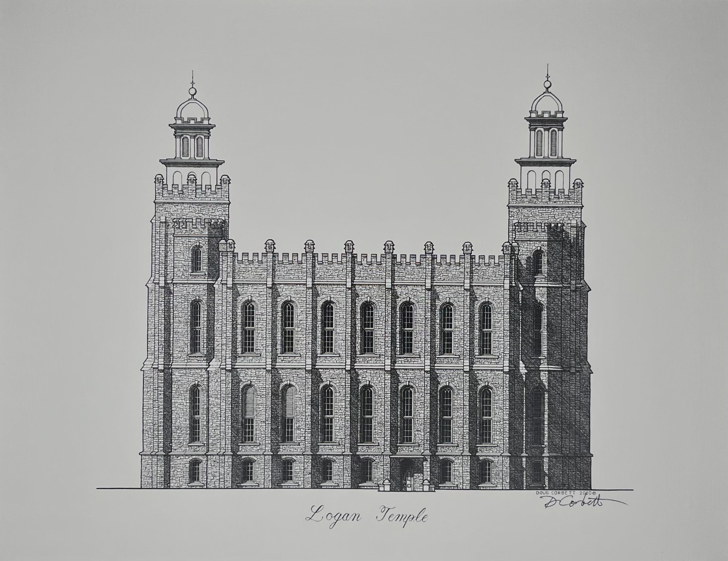 Logan Temple Wall Art, LDS Art, 11x14, 8x10 Print, Artwork, Pen and Ink ...
