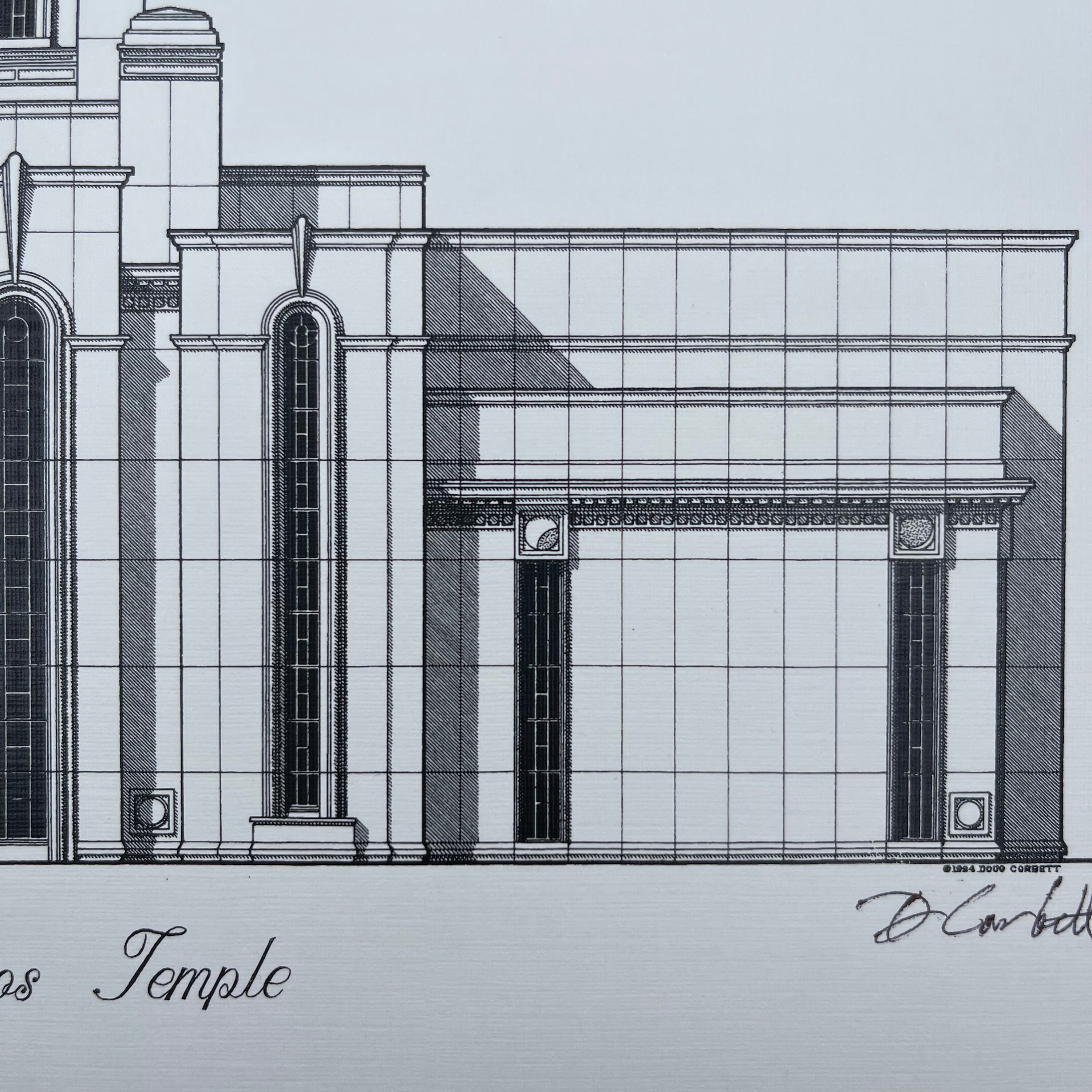 Timpanogos Utah Temple Print – Pen & Ink Drawing on Linen Cardstock, 8× ...