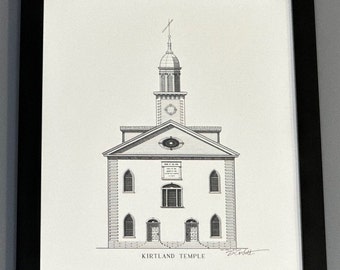 Nauvoo Temple Print – Pen & Ink Drawing on Linen Cardstock, 8×10 or 11× ...