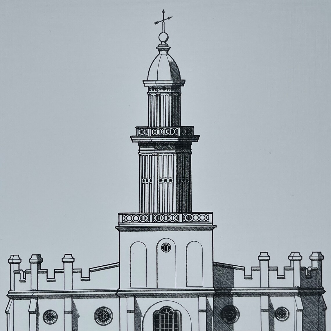 Saint George Temple Wall Art, LDS Art, 11x14, 8x10 Print, Artwork, Pen ...