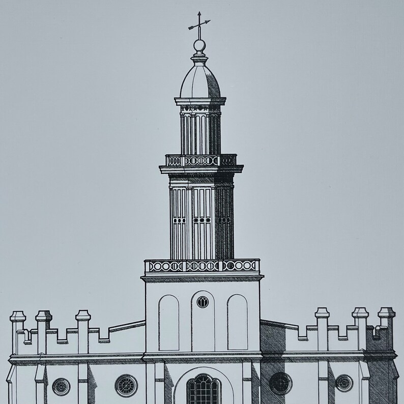 Saint George Temple Wall Art, LDS Art, 11x14, 8x10 Print, Artwork, Pen ...