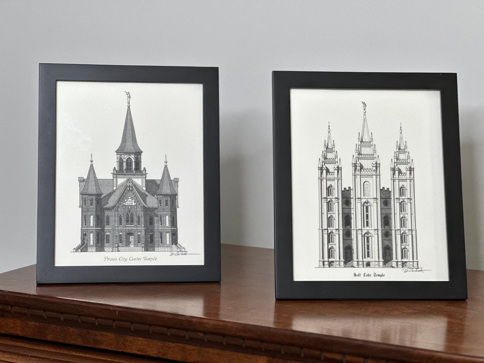 Timpanogos Utah Temple Print – Pen & Ink Drawing on Linen Cardstock, 8× ...