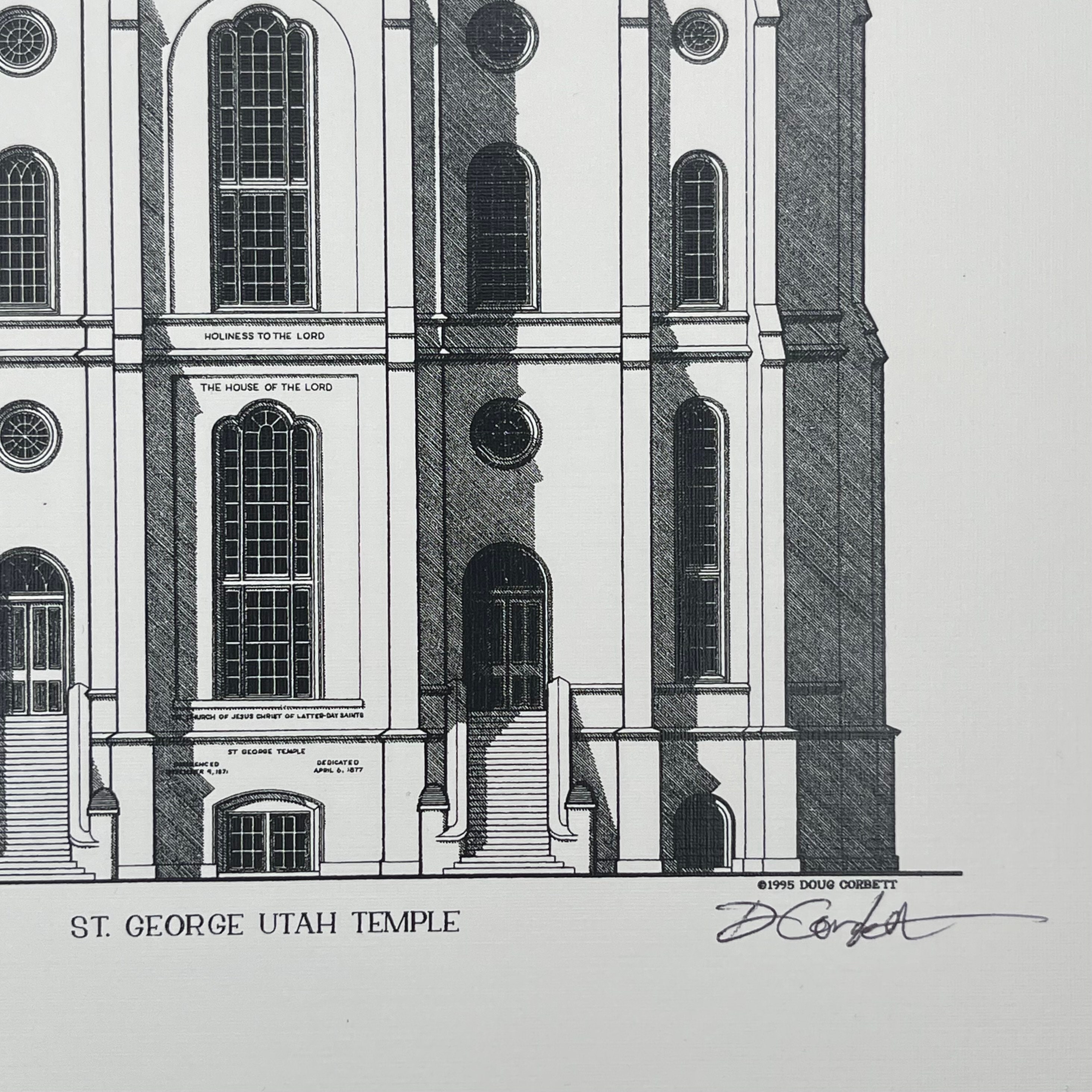 Saint George Temple Wall Art, LDS Art, 11x14, 8x10 Print, Artwork, Pen ...