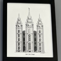 St. George LDS Temple Hand Drawn Line Art - Etsy