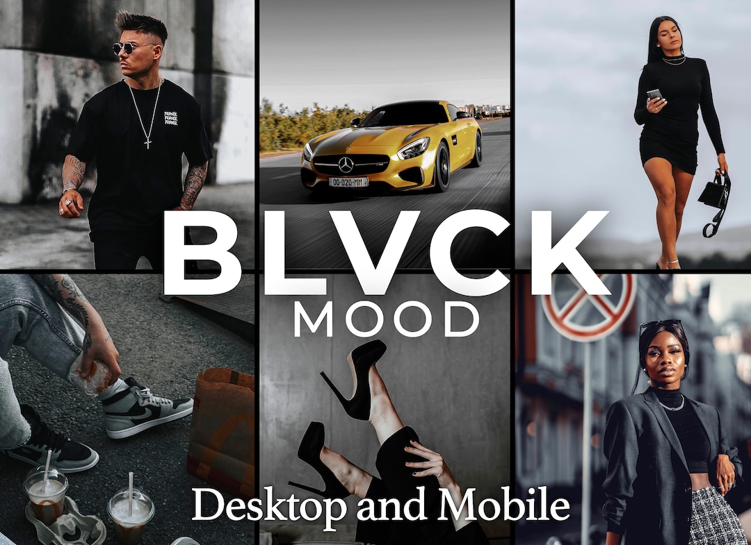 13 BLVCK MOOD Lightroom Presets Pack Instagram Minimal Dark Moody Lifestyle for Blogger ...