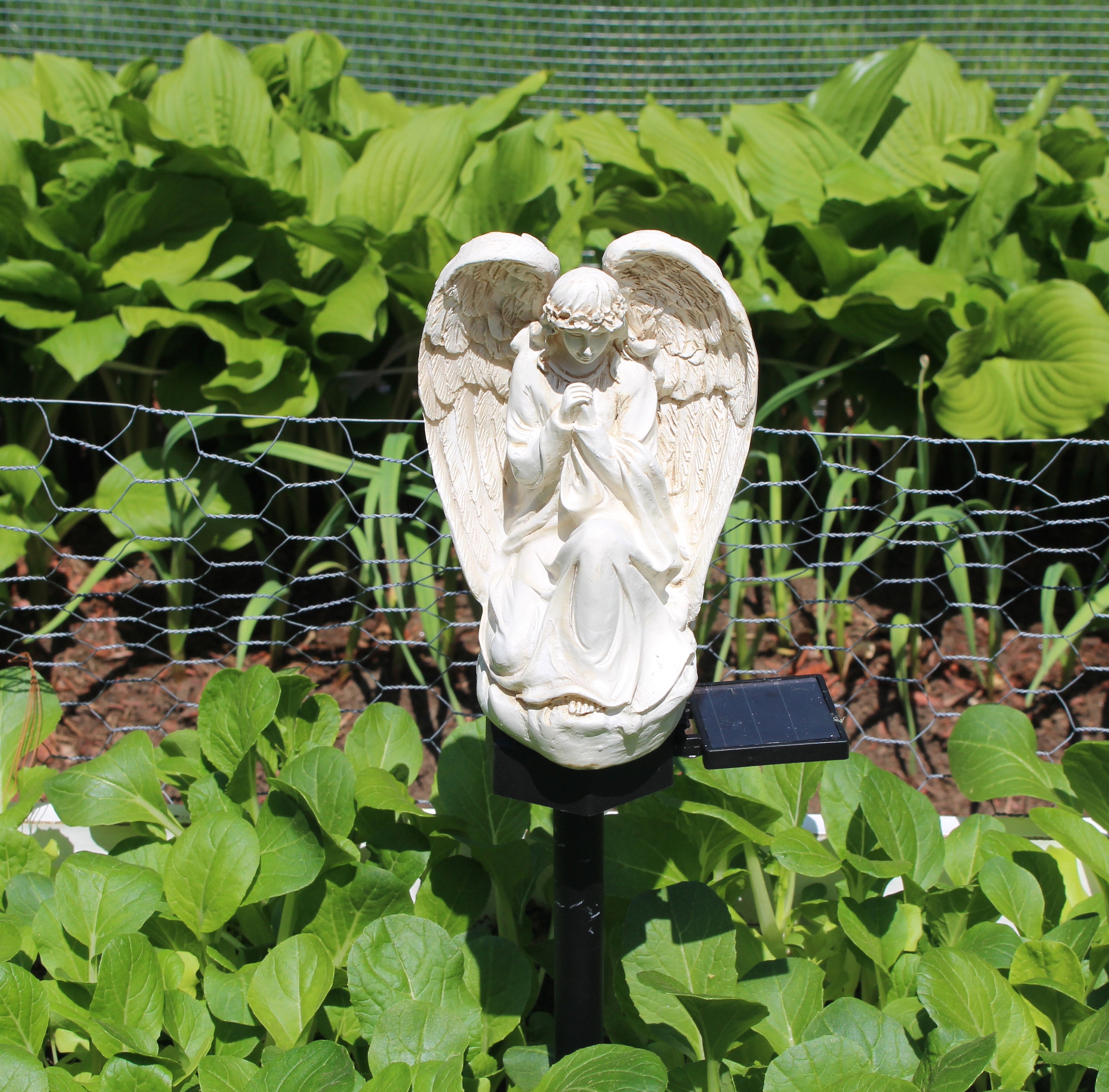 Praying Angel Statue Garden Stake Decoration Solar Waterproof Light ...