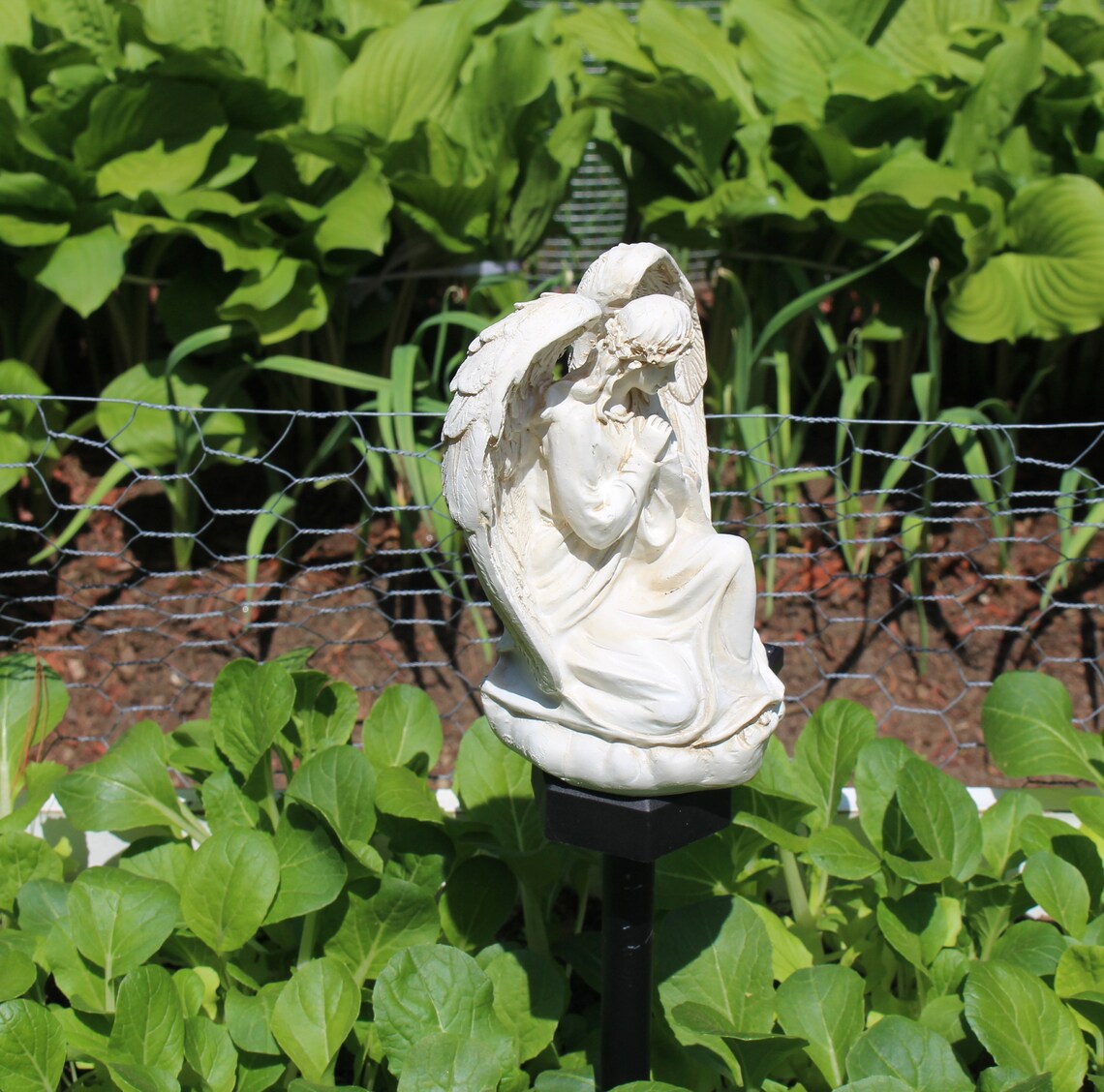 Praying Angel Statue Garden Stake Decoration Solar Waterproof Light ...