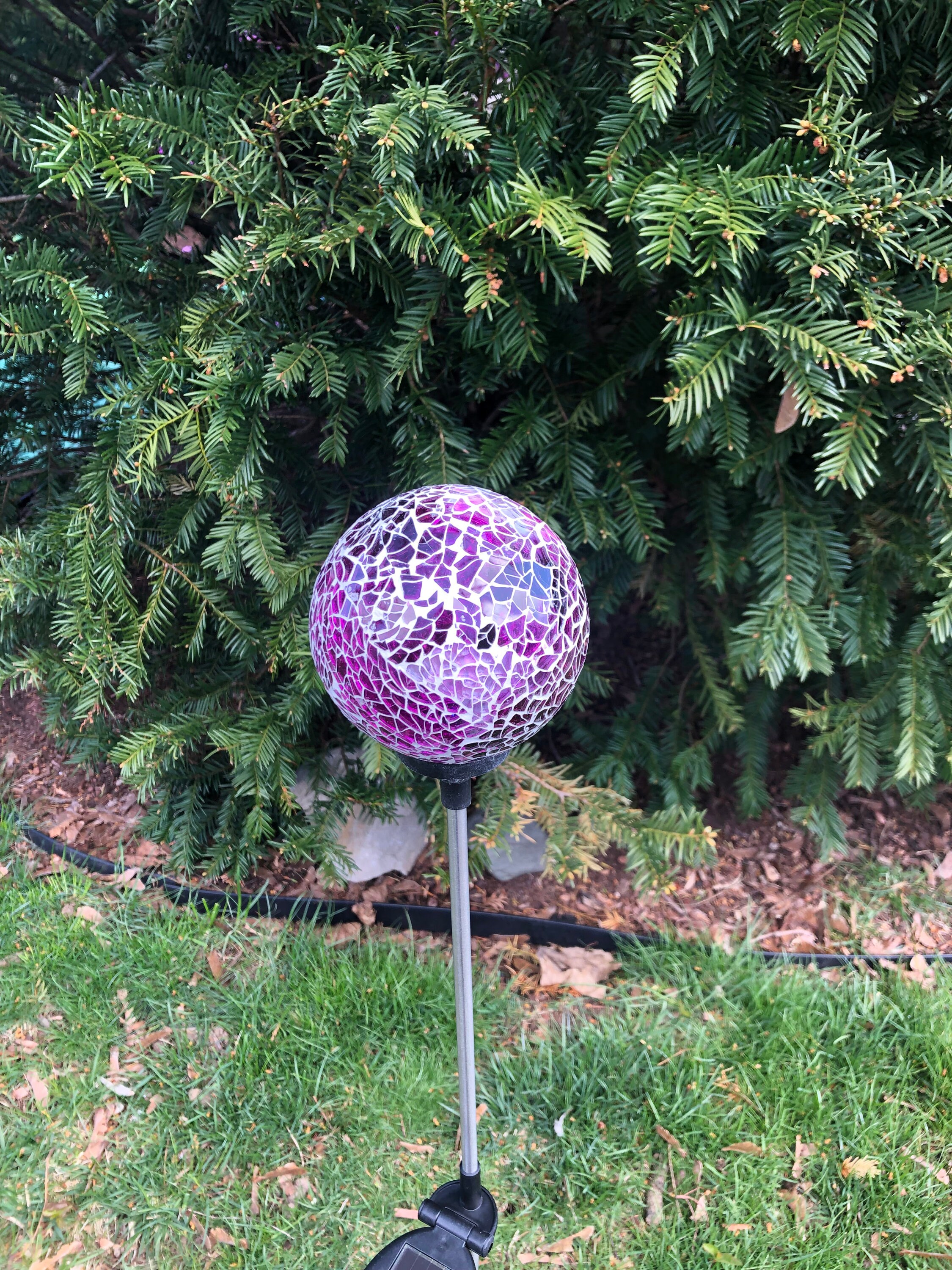 Waterproof Outdoor Glass Ball Solar Landscape Garden Pathway Light ...