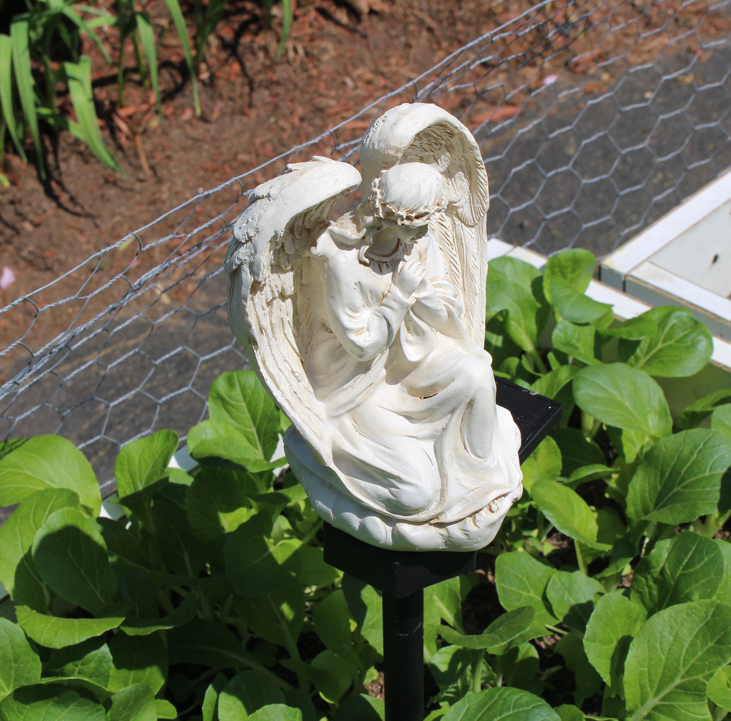 Praying Angel Statue Garden Stake Decoration Solar Waterproof Light ...