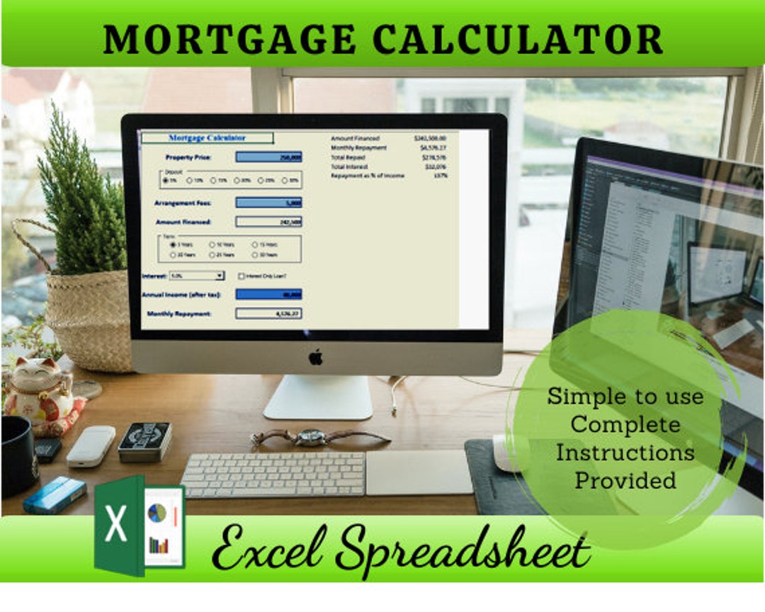 Mortgage Calculator Spreadsheet Template - Etsy