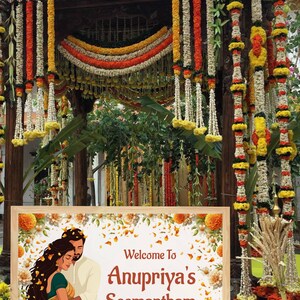 Marigold Baby Shower Welcome Sign: Seemantham, Godh Bharai (digital ...