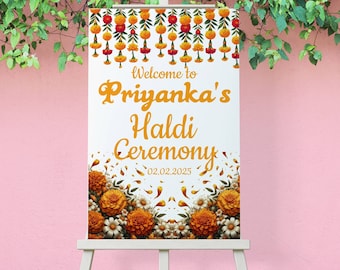 Haldi Welcome Sign Maiyan Sign Pithi Decor Haldi Banner Haldi ...