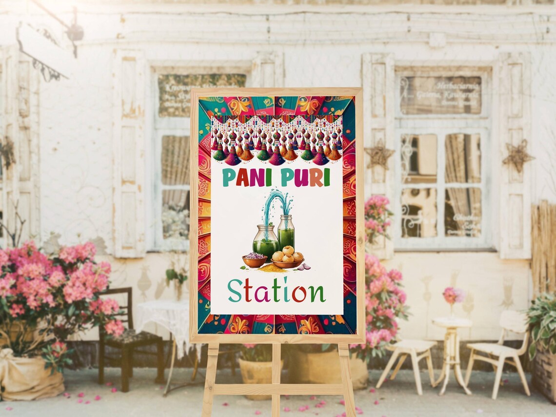 Pani Puri Station Sign|indian Food Poster|pani Puri Shots|instant ...