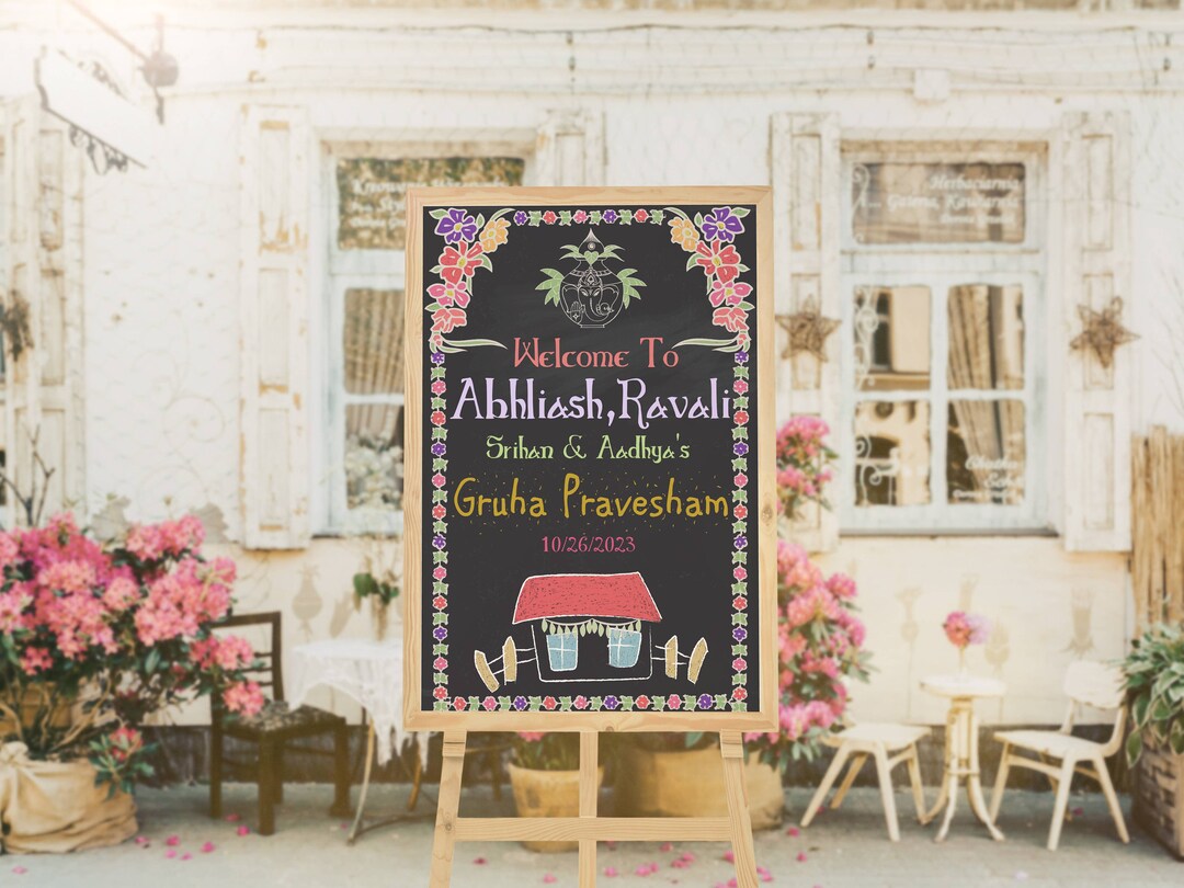 House Warming Sign Sign for Instant Download, Griha Pravesh Sign ...