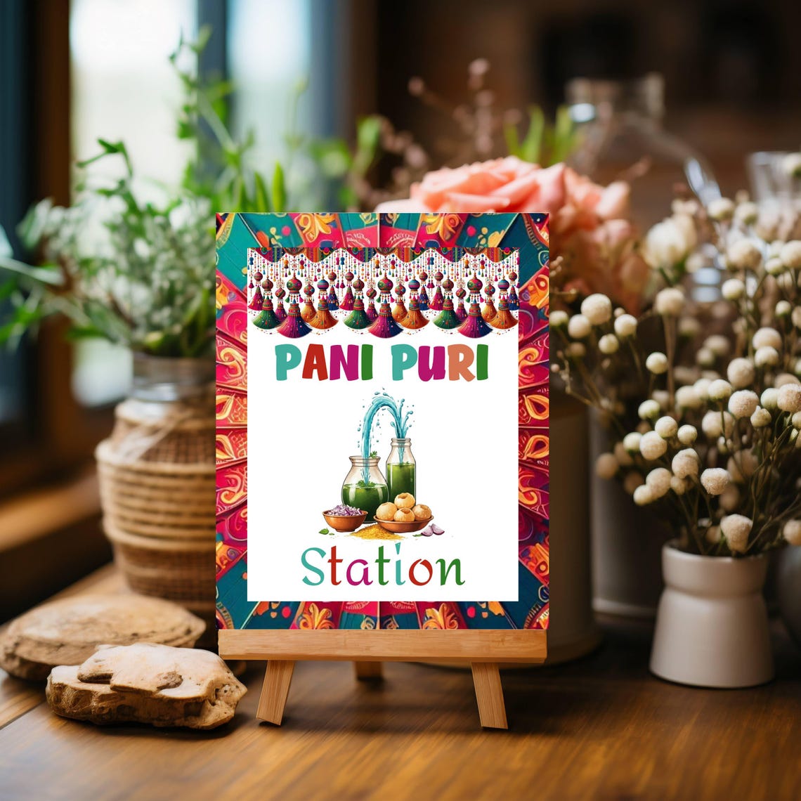 Pani Puri Station Sign|indian Food Poster|pani Puri Shots|instant ...