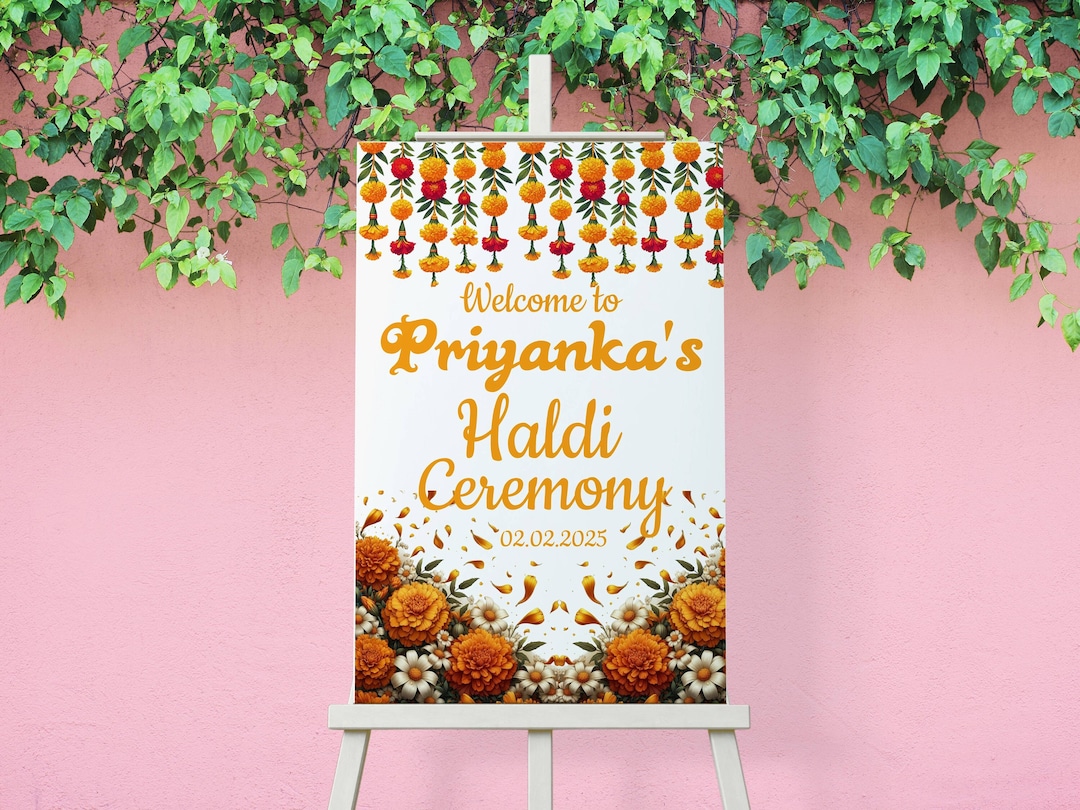 Haldi Welcome Sign Maiyan Sign Pithi Decor Haldi Banner Haldi ...