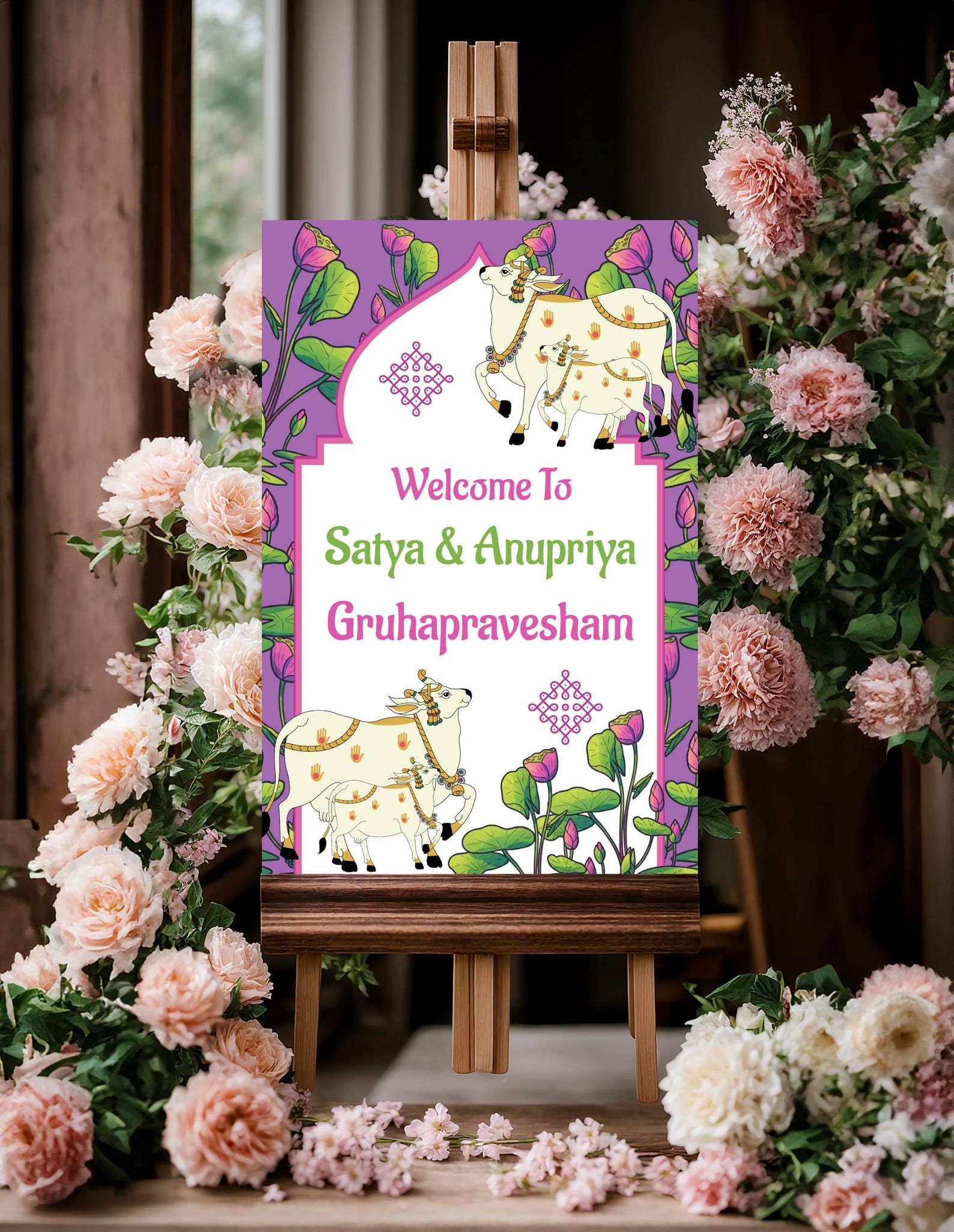 Pichwai Gruhapravesam Sign: Hindu Housewarming Welcome (digital ...