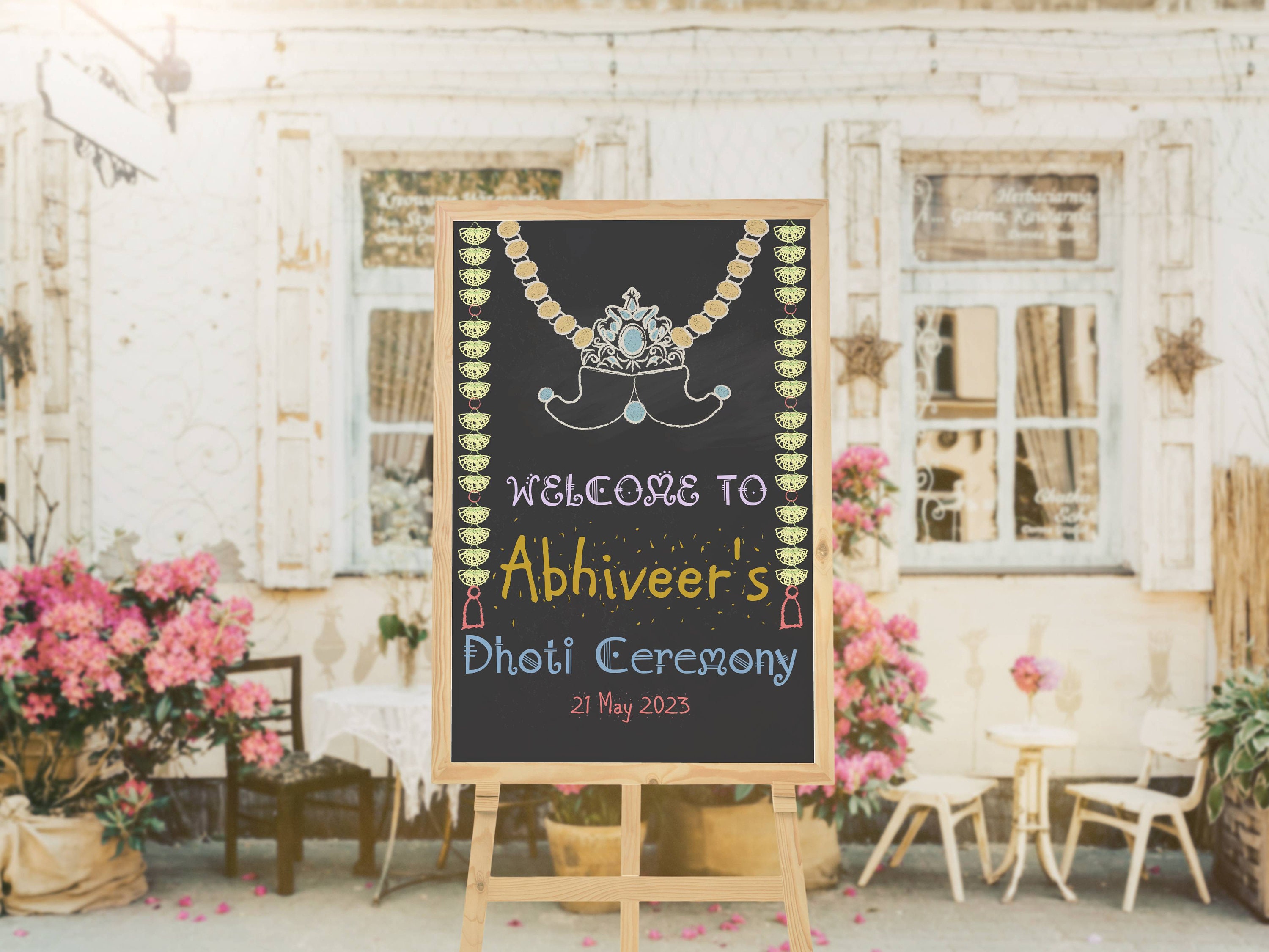 Dhoti Ceremony Welcome Sign, Pancha Kattu Invitation Sign, Boy Dhoti ...