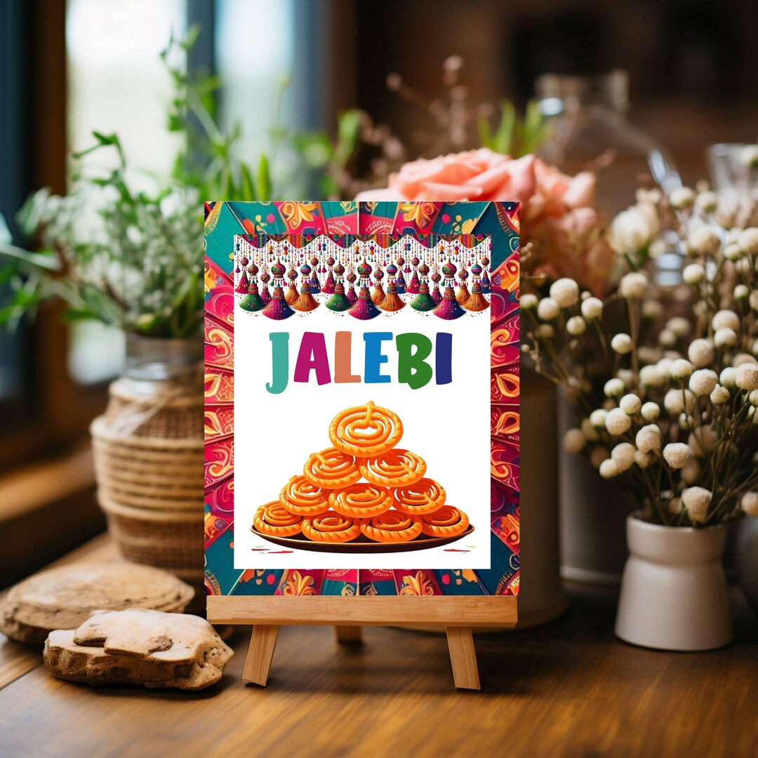 Jalebi Food Sign|indian Jalebi|indian Food Station|favor Sign|indian ...